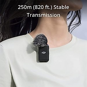 DJI Mic Dual-Transmitter Compact Digital Wireless Microphone System/Recorder for Camera & Smartphone, 2.4 GHz with 2X TASL500 Lavalier Microphone