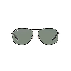 Ray-Ban Men's RB3387 Polarized Pilot Sunglasses, Black, 64mm