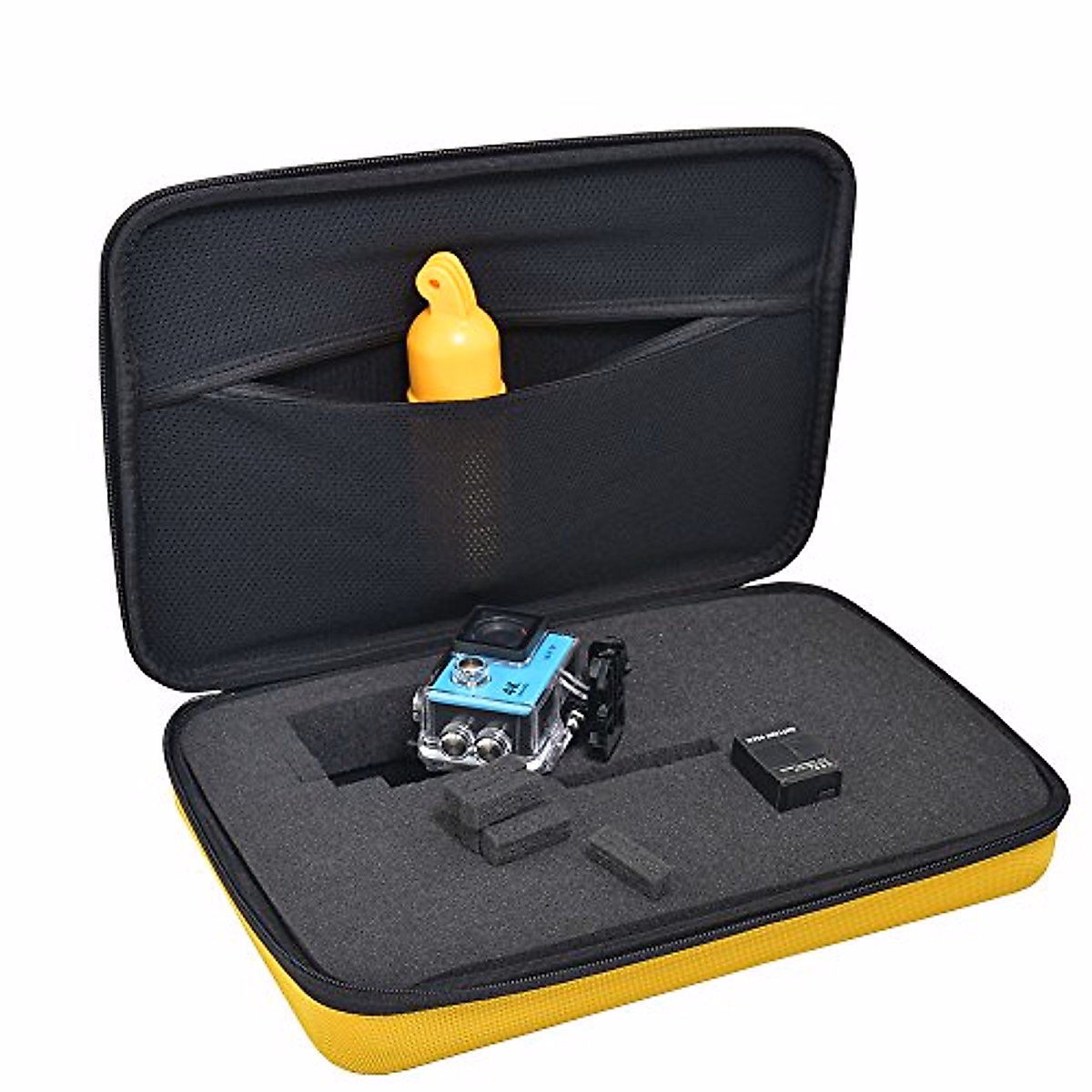 Bestshoot Large Carrying Case with Customizable Foam Protective Storage Case for Sports Camera SJCAM Monopole Accessories Yi 4K LCD SD Cards Batteries Feiyu Gimbal