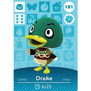 Nintendo Animal Crossing Happy Home Designer Amiibo Card Drake 181/200 USA Version