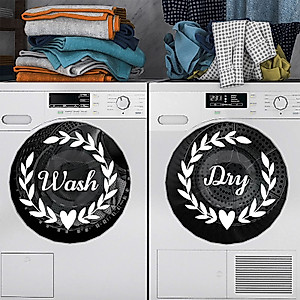 4PCS Laundry Room Wall Decal, DILIBRA Washer Dryer Bubble Soak Fold Repeat Wall Stickers, Quote Saying Signs Modern Trendy Washing Dry DIY Art Vinyl Wall Decor for Home Bathroom Closet