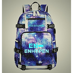 JUSTGOGO KPOP ENHYPEN Backpack JUNGWON HEESEUNG SUNOO Daypack Laptop Bag School Bag Shoulder Bag A-c5