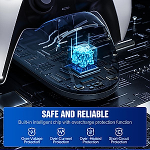 Fachixy PS5 Controller Charging Station with Fast Charging Cord PS5 Controller Charger Station Dual Charging Dock for PlayStation 5 Remote Controller Accessories with LED Lights White Black