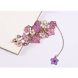 Premium Cherry Blossom Flower Gold Plated Metal Bookmark