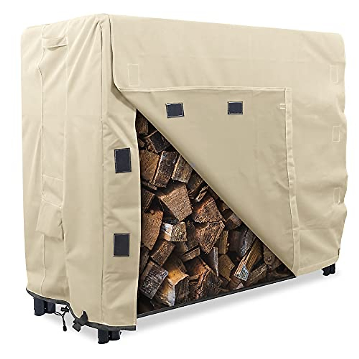 KHOMO GEAR - Heavy Duty Log Rack Cover - 4 Feet - Sahara Series - Beige