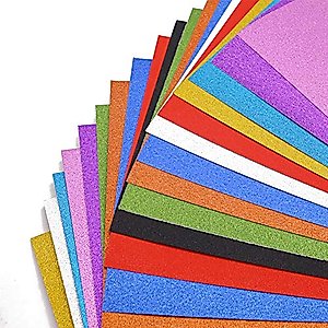 BigOtters Glitter Cardstock Paper, 20 Sheets Sparkly Paper Premium Craft Cardstock for Thanksgiving Gift Box Wrapping Birthday Party Decor Scrapbook, 10 Colors 250gsm