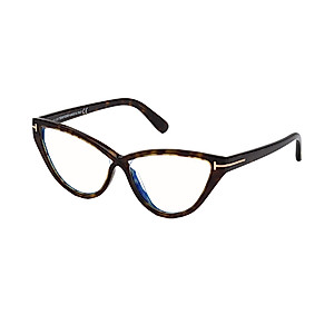 Tom Ford TF 5729-B eyeglasses color 052 Havana with Blue Block anti reflective lenses