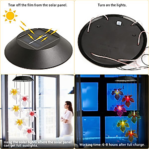 Toodour Solar Wind Chimes, Color Changing Maple Leaf Wind Chimes, LED Mobile Wind Chimes, Waterproof Outdoor Wind Chime Lights for Garden, Patio, Party, Window, Thanksgiving