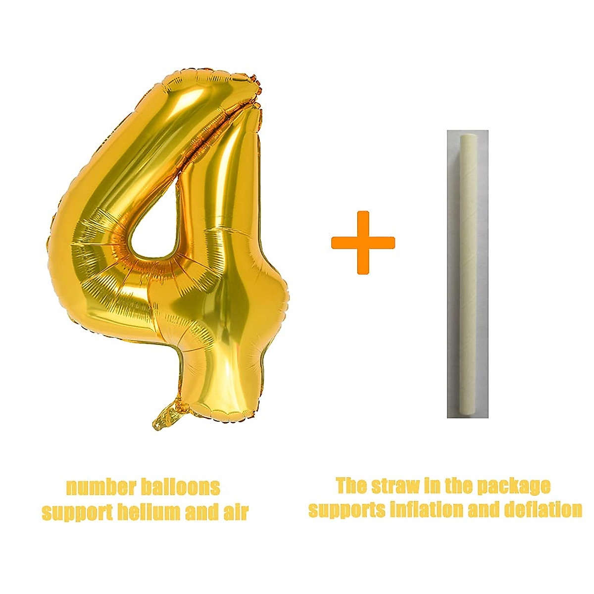 32 Inch Gold Number 4 Balloons Foil Ballon Digital Birthday Party Decoration Supplies (Gold Number 4 Balloon)