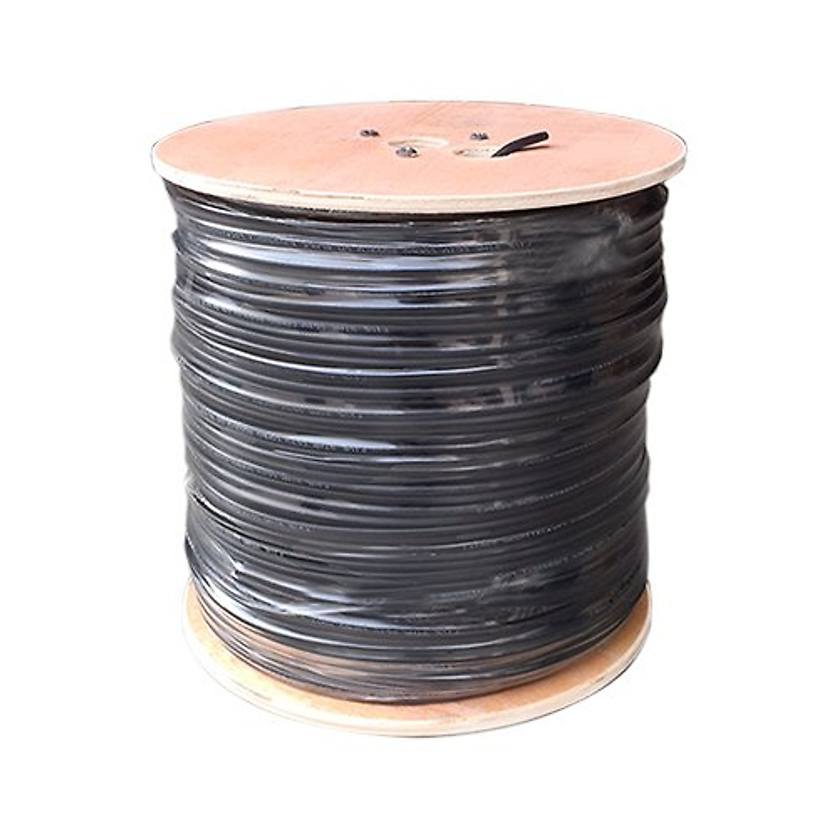 FiveStarCable RG59 Solid 1000ft Bare Copper Siamese Coaxial 20 AWG RG59 + 18/2 18AWG Power Combo CCTV Cable Color Black