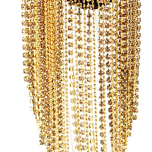 IUASZZ 2 Pieces Tassel Epaulets Metal Fashion Shoulder Jewelry Rhinestones Cloth Accessories Brooches for Women, 2.2×4in (Gold)