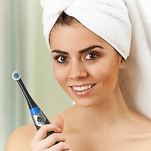 PURSONIC S330 Deluxe Ultra High Powered Rotary Oscillating Rechargeable Electric Toothbrush with Dock Charger & 12 Brush Heads (Value Pack)