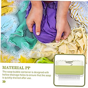 2pcs Box Soap Foaming Box Bathroom Supplies Soap Foaming Holder Soap Soapdish Laundry Brush Bubble Soap Multi-Functional Foaming Soap Dish The Lazy Travel Abs Multifunction
