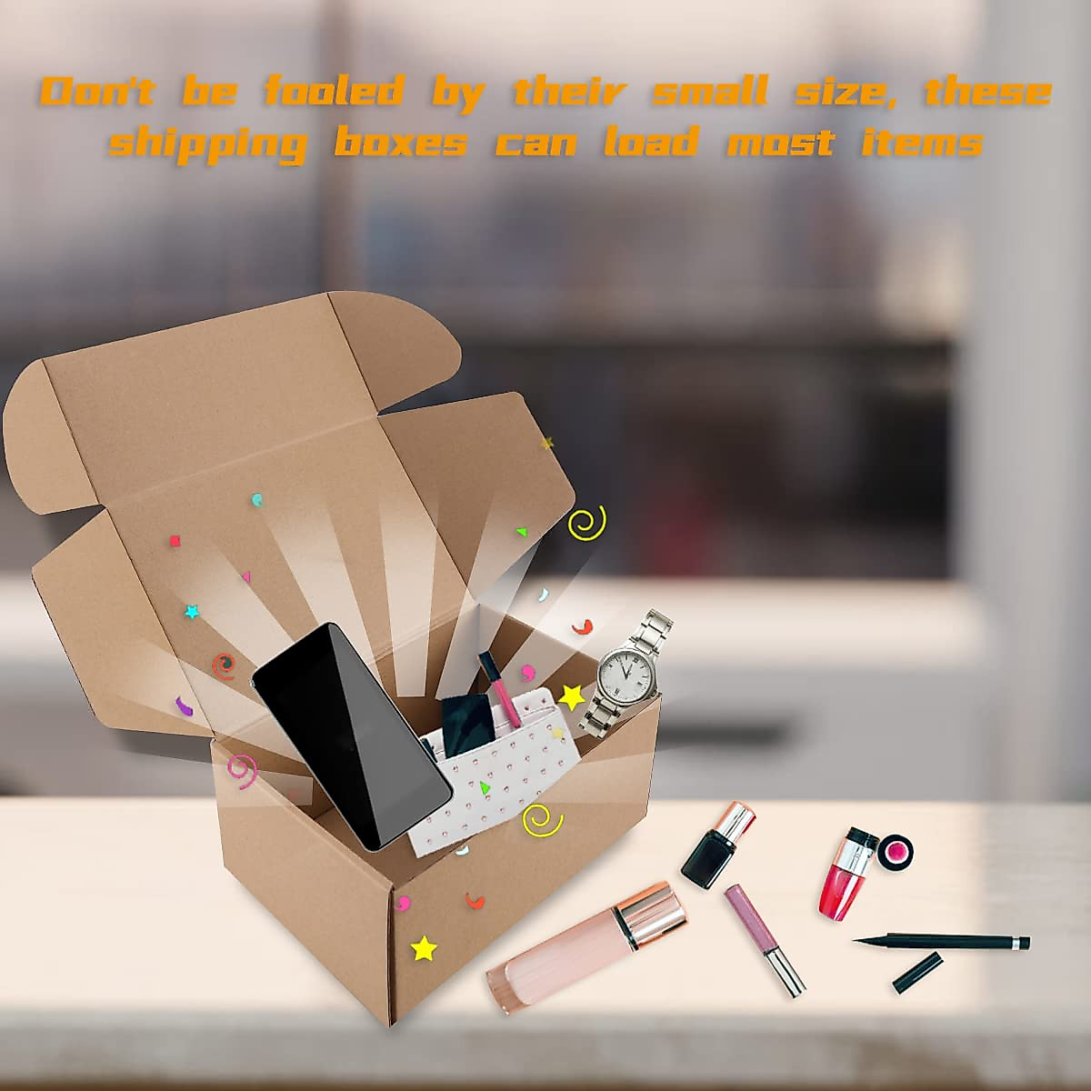 Shipping Boxes,9" x 6" x 4" Which is Anti-Impact Come with Exquisite Sealing Label.Suitable E-Commerce Packaging, Shipping Packaging.