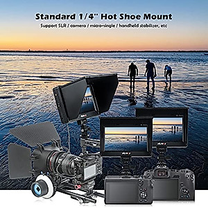VILTROX DC-70 II 7 inch Camera Video Monitor, 4K Camera Field Monitor Kit with HDMI AV Input/Output for Canon Nikon Sony DSLR Camera, Peaking Focus Assist Video Monitor with Sunshade Hood/Battery