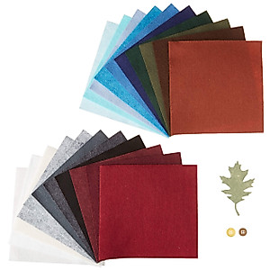 21 Felt Sheets - 6X6 inch Winter Colors Collection - Made in USA - Merino Wool Blend Felt