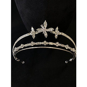 Bridal Rhinestone Flower Tiaras Crowns Princess Queen Pageant Prom Birthday Party Veil Tiara Wedding Crowns Tiaras for Women