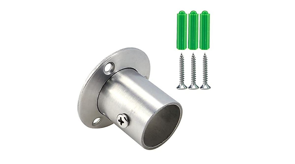 Sydien 4Pcs Stainless Steel Wardrobe Pipe Brackets