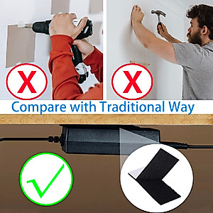 Industrial Strength Sticky Back Hook and Loop Strips | 2 x 6 Inch 8 Sets | Aniced Heavy Duty Self Adhesive Strips for Sofa Couch Cushions, Rug, Mattress - Black