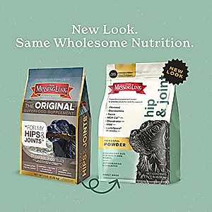 The Missing Link Hip & Joint Probiotics Superfood Supplement Powder for Dogs - Omegas 3&6, Fiber, Glucosamine, Chondroitin, MSM, HA - Cartilage & Bone Health, Joint Mobility & Flexibility - 5lb