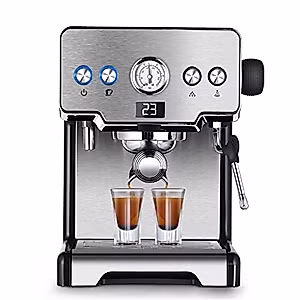 WJHSPkfj Espresso Machine Coffee Machine Espresso Machine Semi-Automatic Pump Cappuccino Milk Froth Machine Coffee Machin (Color : Dark Grey, Size : UK)