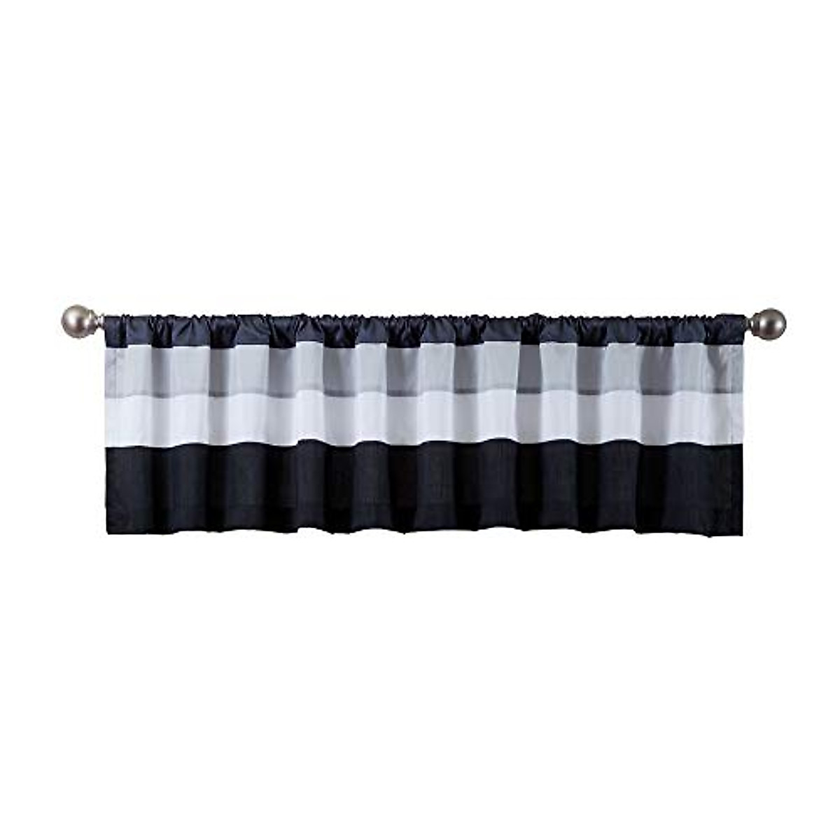 Lush Decor Triangle Home Fashions 19341 Iman Valance, White/Black, 18 x 84-inch
