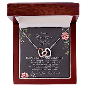 8th Wedding Anniversary Wife Gift – 8th Anniversary Necklace Gift For Wife – 8 Year Wedding Jewelry Gift For Her – 8 Year Anniversary Wedding Present – 8THV4-IH1