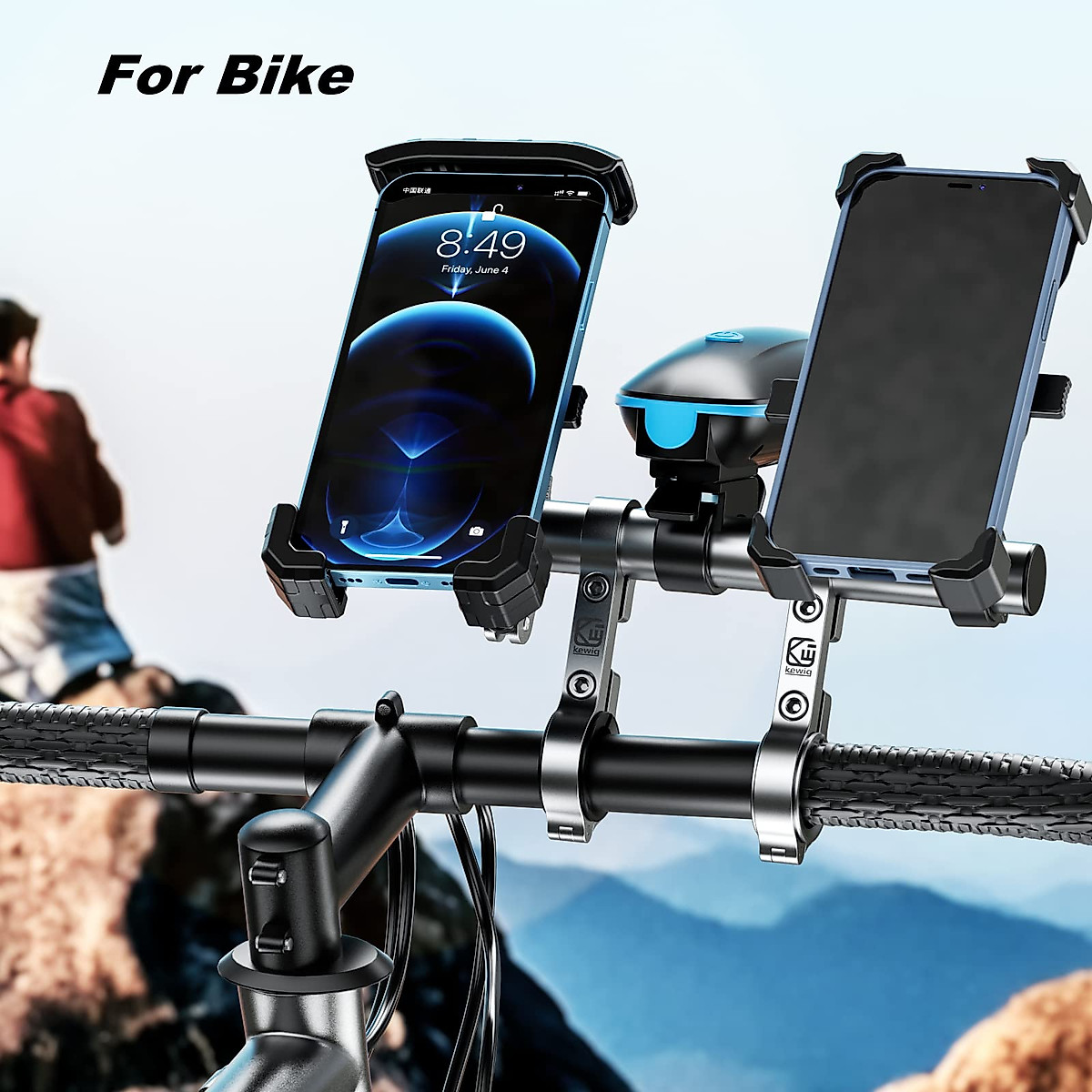 BRCOVAN Aluminum Alloy Handlebar Extensions for Bicycle & Motorcycle, Bike Handlebar Extender with Double Mounting Clamp Holder, Fit for Handlebars Diameter 0.87'' to 1.26''