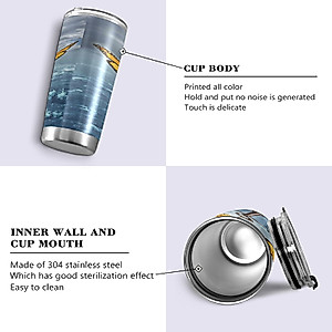 Monarch Butterflies Stainless Steel Tumbler Anchor Insulated Coffee Cups with Lid and Straw Travel Mug for Hot and Cold Drinks 20oz