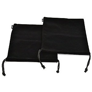 Cosmos Set of 2 Premium Black Travel Carry Drawstring Headphones Pouch Bag