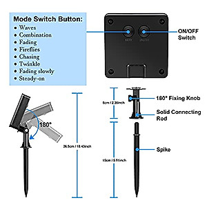 Extra-long 288FT Solar Fairy String Lights, 4-Pack Each 72FT 200 LED Outdoor Twinkle Lights Waterproof 8 Lighting Modes Daylight White Silver Wire Lights for Deck Backyard Tree Garden Fence Pool Party