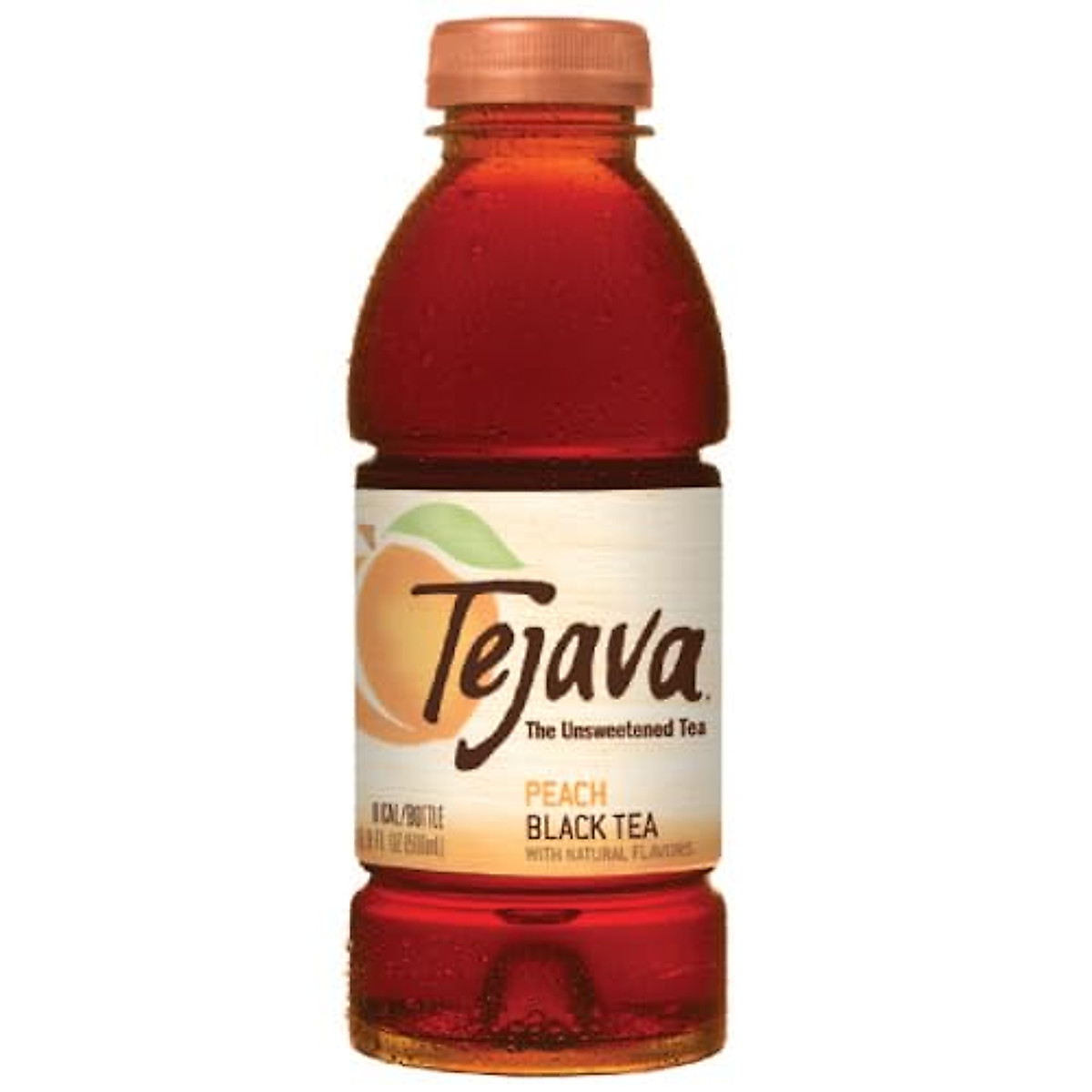 Tejava Peach Black Tea, 6 Pack 16.9 oz PET, Unsweetened, Ready-to-Drink Premium Iced Tea