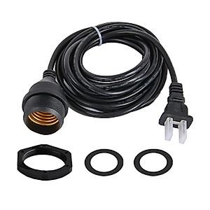 10Foot With Wire Electric Light Socket Waterproof Plug Light Outdoor Plug Light E26/E27 Socket With Wire Electric Light Socket Temporary Building Lighting Waterproof Socket With Wire Electric 6017