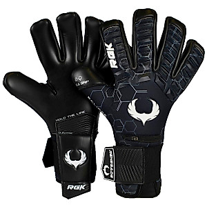Renegade GK Eclipse Helix Professional Goalie Gloves | 4mm EXT Contact Grip & Breathaprene | Black & White Soccer Goalkeeper Gloves (Size 8, Youth-Adult, Negative Cut, Level 5)