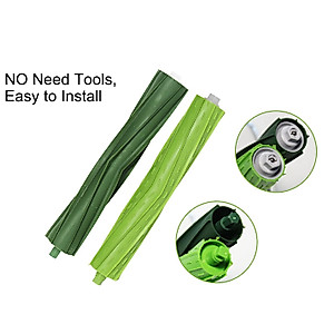 MZY LLC Replacement Parts for iRobot Roomba i7 i7+ i2 i3 i3+ i4 i4+ i6 i6+ i8 i8+/Plus j7 j7+ E5 E6 E7, I, E & J Series Vacuum Cleaner, 2 Set Rubber Brushes, 8 HEPA Filters and 8 Side Brushes