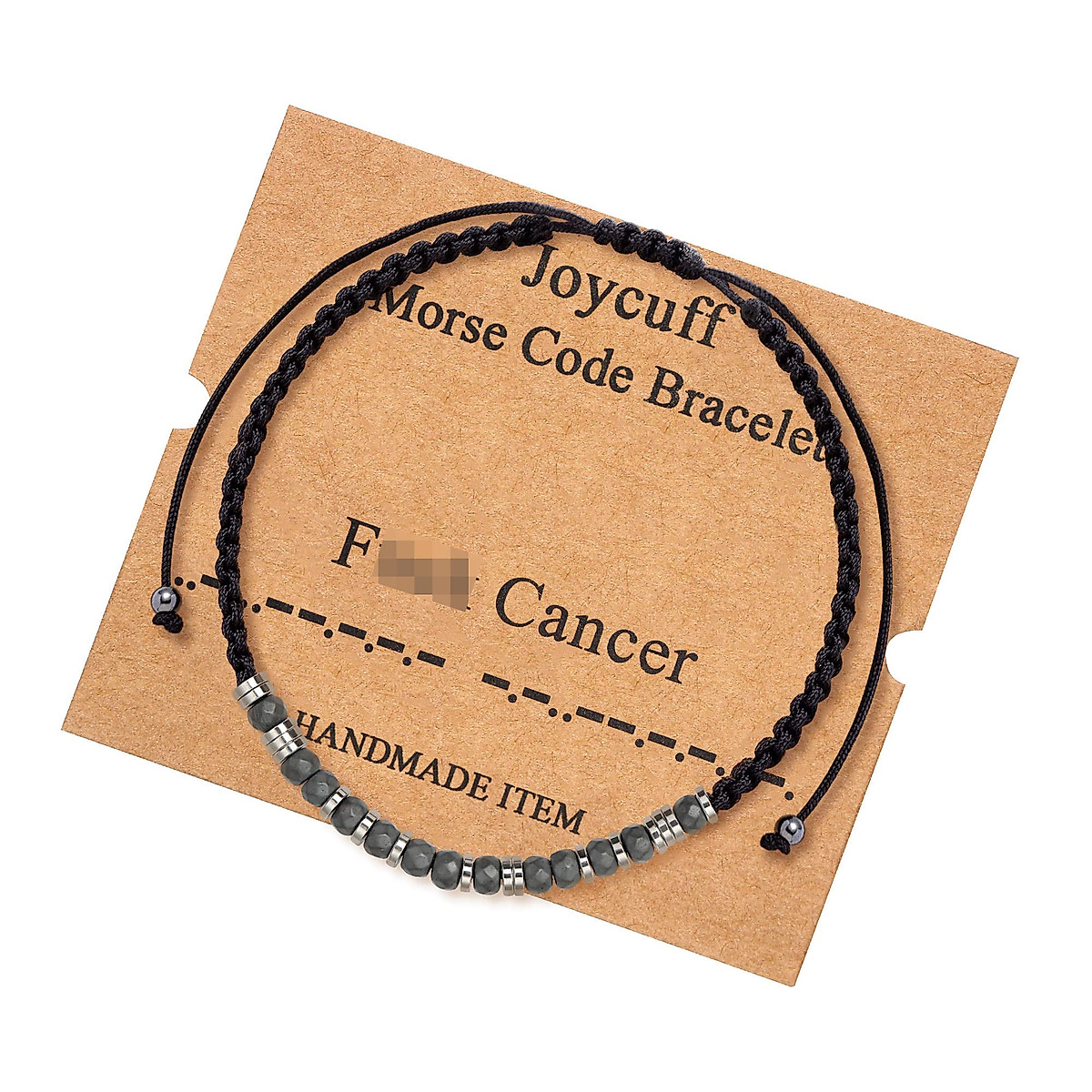 JoycuFF Cancer Survivor Gifts for Women Encouragement Morse Code Bracelets for Men Teen Best Friend Breast Cancer Motivational Empowerment Handmade Woven Jewelry