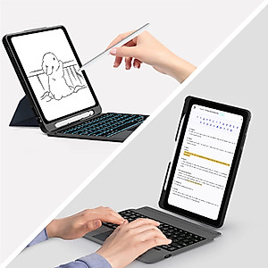 DOKYW 10.2 inch iPad 9th 8th 7th Generation Case with Keyboard, Magnetic Detachable iPad Pro 10.5 inch Case with Keyboard, Backlit iPad Air 3rd Generation Case with Keyboard, Trackpad, Pencil Holder