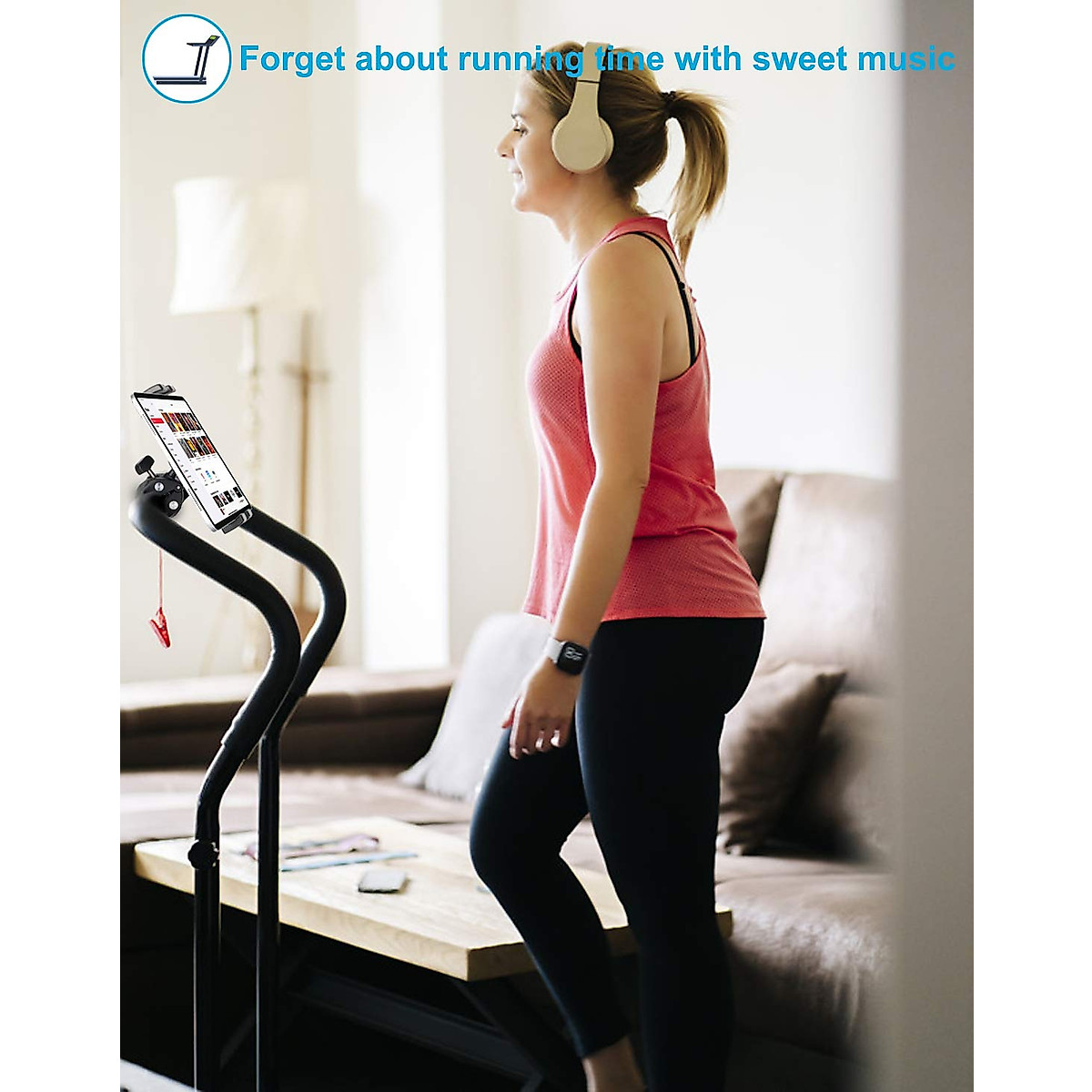 woleyi Spinning Bike Tablet Mount Holder, Indoor Stationary Exercise Bikes Tablet Clamp, Gym Treadmill Elliptical Tablet Stand for iPad Pro/Air/Mini, Galaxy Tab/Z Fold, iPhone and More 4.7-13" Devices