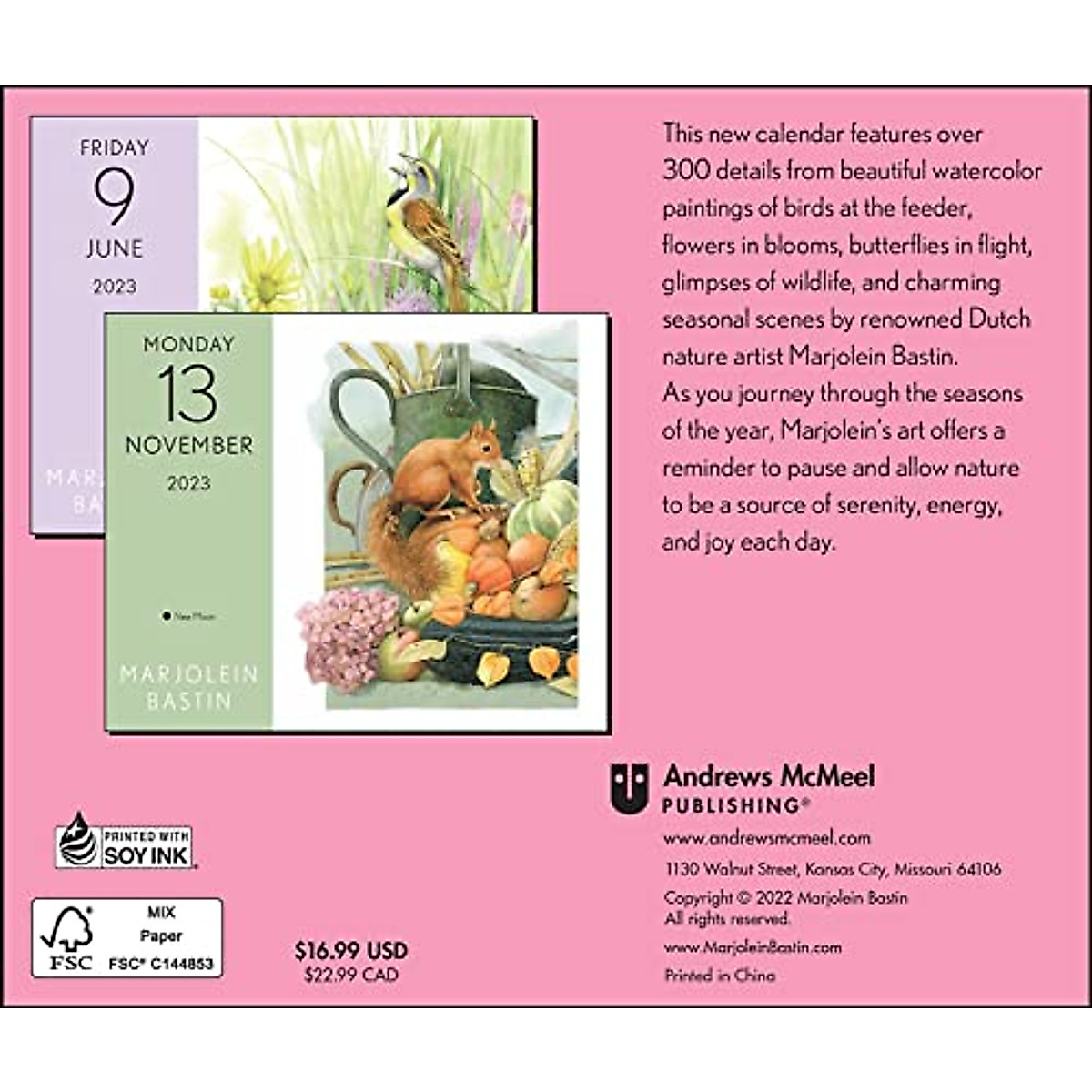 Marjolein Bastin Nature's Inspiration 2023 Day-to-Day Calendar