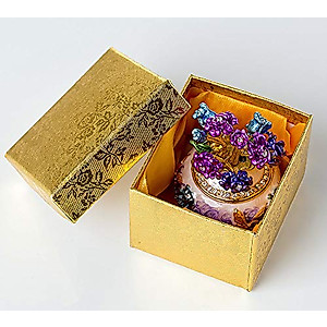 SEVENBEES Hand Painted Rose Flower Figurine Jewelry Trinket Box