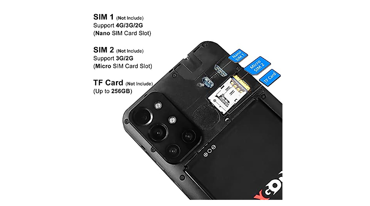 Xgody X14 Unlocked Smartphones, 6.52 Inch Large Screen 4G Dual Sim ...