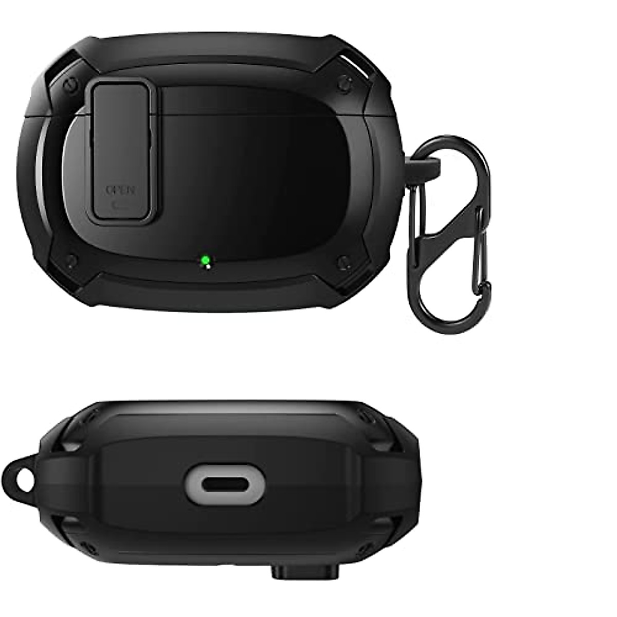 LiZHi Upgrade Beats Studio Buds Case 2022, Full-Body Protective PC Shockproof TPU with Security Lock Latch Carabiner Cover Men Women with Keychain for New Beats Studio Ear Buds Case (Black)