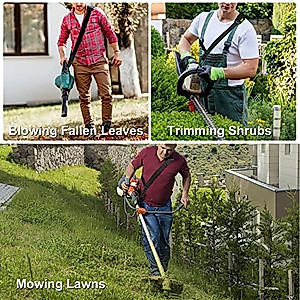 Eloptop Trimmer Strap for Weed Eater Shoulder Strap Harness [Upgraded Metal-Clip], Compatible with EGO String Trimmer, Leaf Blower