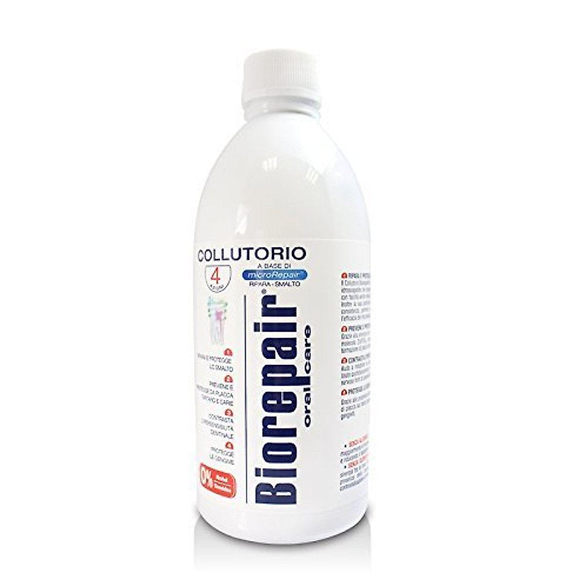 Biorepair: " Collutorio " Mouthwash 500ml/16.9 fl.oz - Pack of 4