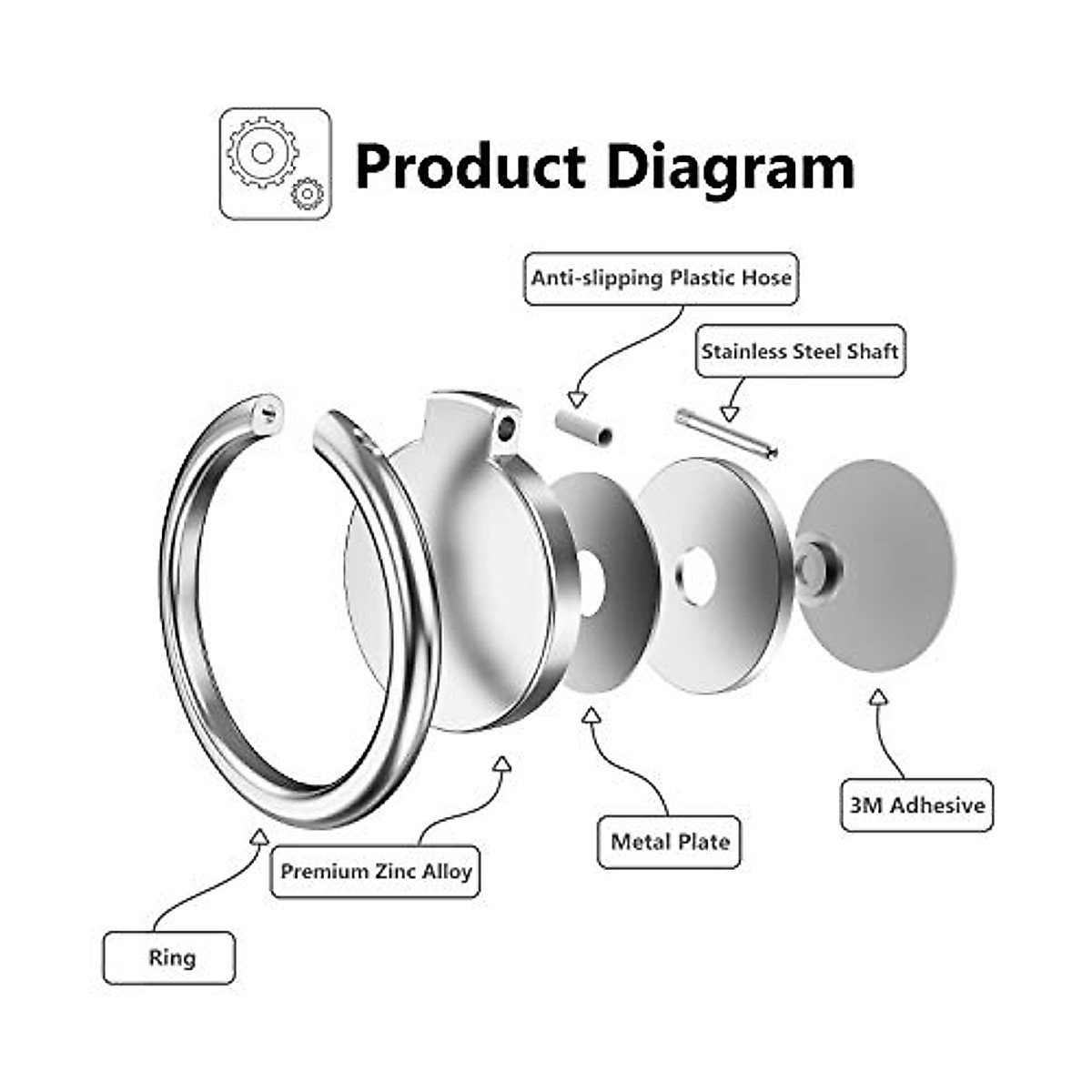 2PCS Cell Phone Ring Holder Finger Kickstand 360°Rotation Ring Grip Universal Mobile Phone Ring for iPhone X 8 7 Plus 6S 6, Samsung Galaxy S6 S7 S8 S8 Plus, Note, LG and All Other Phones(Gunmetal)