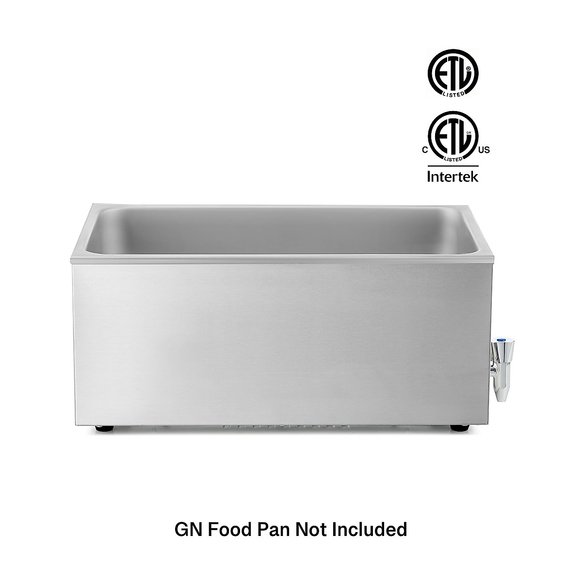 WILPREP Commercial Food Warmer, 12 x 20 in Full Size Electric Countertop Food Warmer with 1200W Power, Stainless Steel Bain Marie Buffer Server with Faucet for Parties Buffets Restaurants