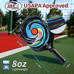 TICCI Pickleball Paddle USAPA Approved Set 2 Premium Graphite Craft Rackets Honeycomb Core 4 Balls Ultra Cushion Grip Portable Racquet Case Bag Gift Kit Men Women Indoor Outdoor (Gorgeous Kit)