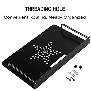 Xiboya textile Alumimum Alloy Wall Mount Shelf Bracket for TV Accessories WiFi Router TV Box Set Top Box ( Black,13'' x 8.2'')