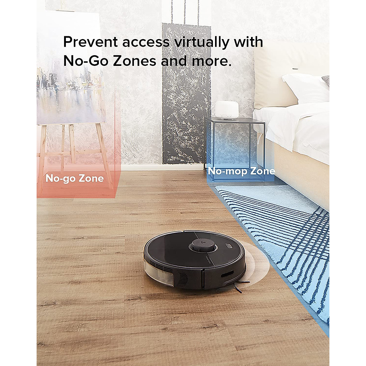 roborock S5 MAX Robot Vacuum and Mop Cleaner, Self-Charging Robotic Vacuum, Lidar Navigation, Selective Room Cleaning, No-mop Zones, 2000Pa Powerful Suction, 180mins Runtime, Works with Alexa
