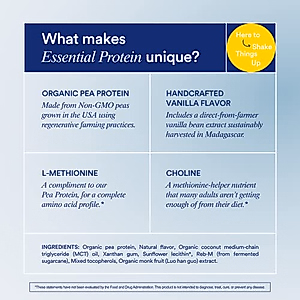 Ritual 18+ Vegan Protein Powder with BCAA: 20g Organic Pea Protein from Regenerative Farms in USA, Gluten Free, Plant Based, Sugar Free, Dairy Free, 3rd Party Tested,Hand-Crafted Vanilla, 1 Pound